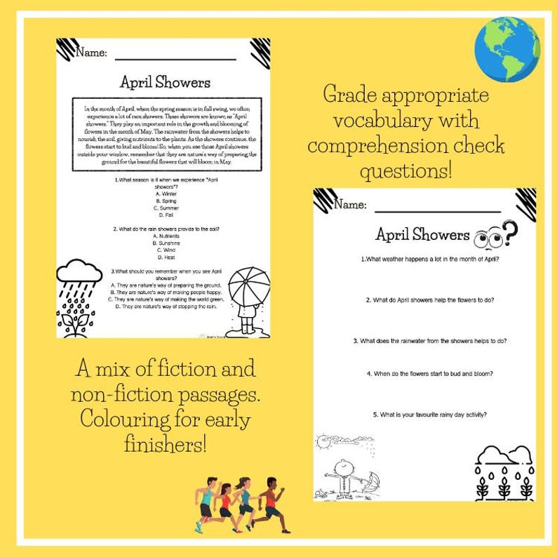 Grade 1 Spring & Summer Reading Comprehension Passages With Questions ...
