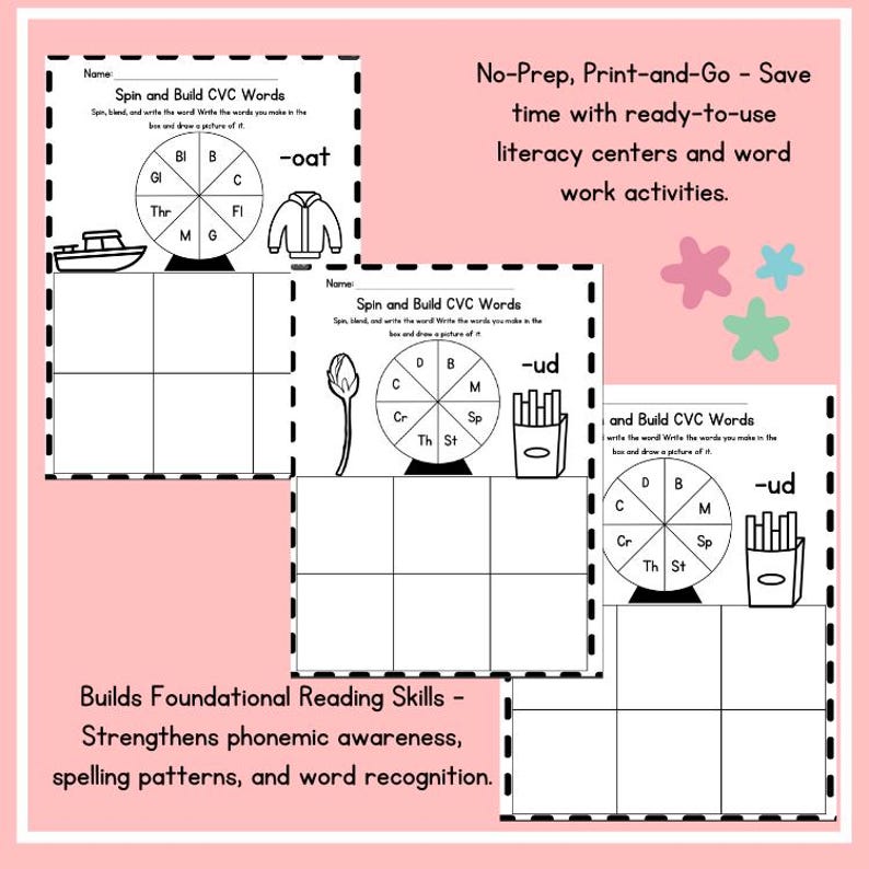 Word Families Wheel | CVC Word Families Spinner Activity | Phonics ...