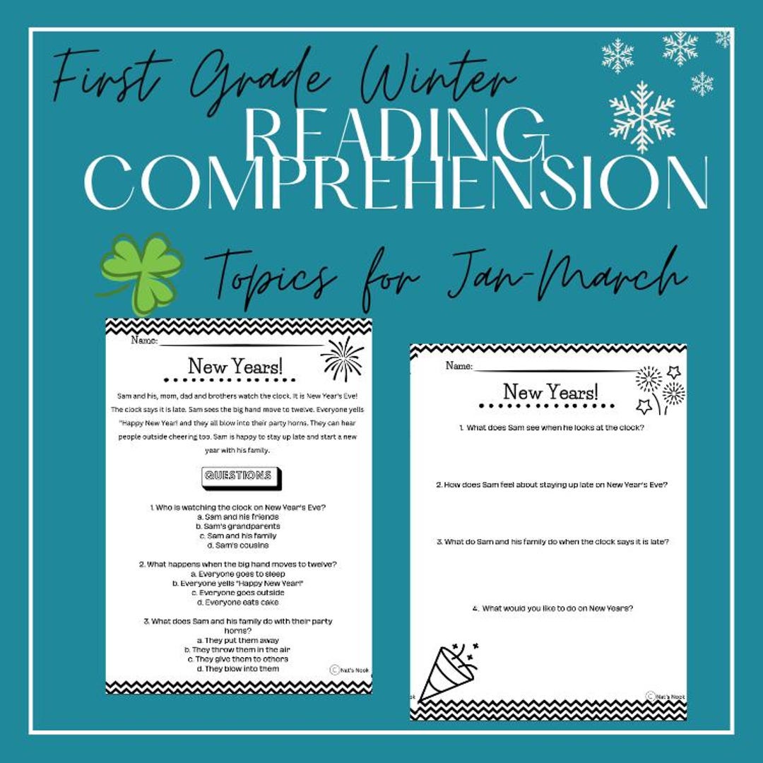 Winter Reading Comprehension: Grade 1 Literacy Worksheets (printable ...