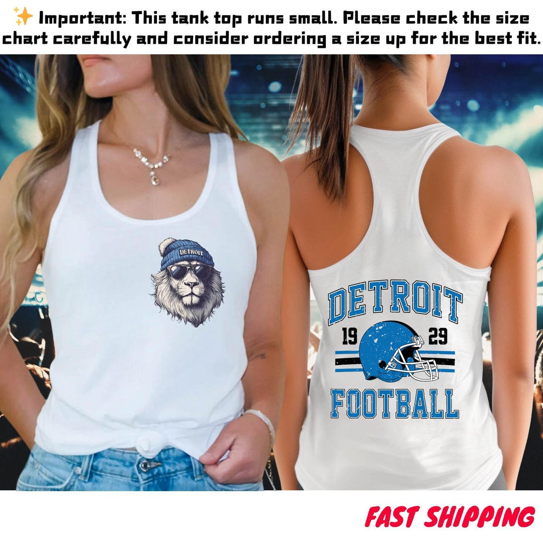 Vintage Detroit Football Tank Top, Mascot Game Day Tank Top, Detroit ...