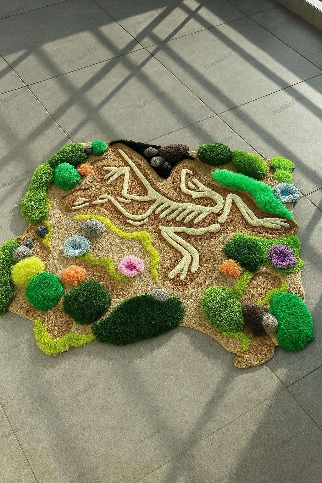 Dinosaur Fossil Tufted Rug, Tufted Custom Rug,grass Carpet, Fluffy Rug ...