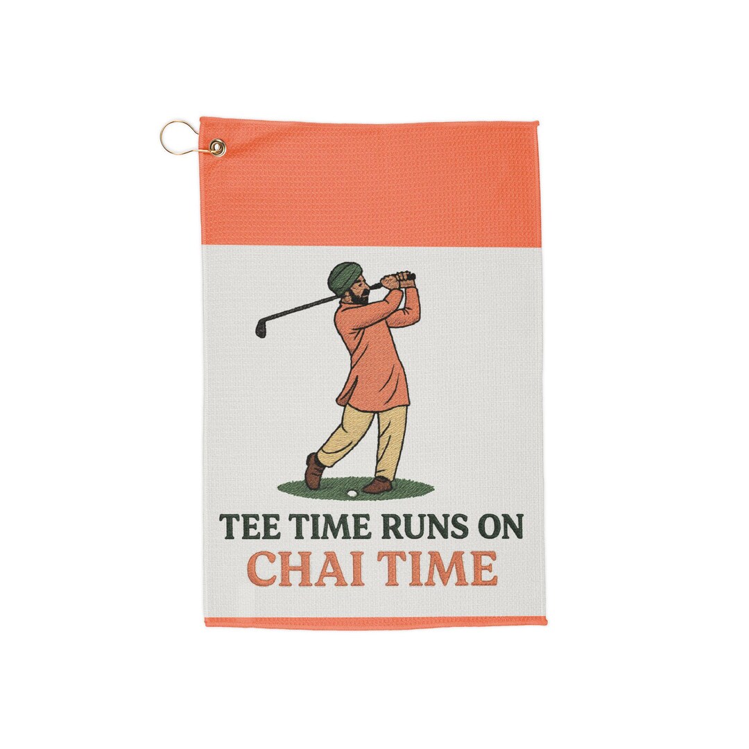 Tee Time Golf Towel: Funny Golfer Gift - Runs on Chai - Etsy