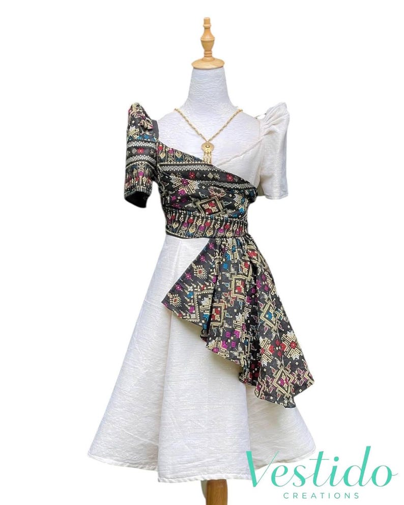 Filipiniana Modern Dress Made of Inabel Fabric - Etsy