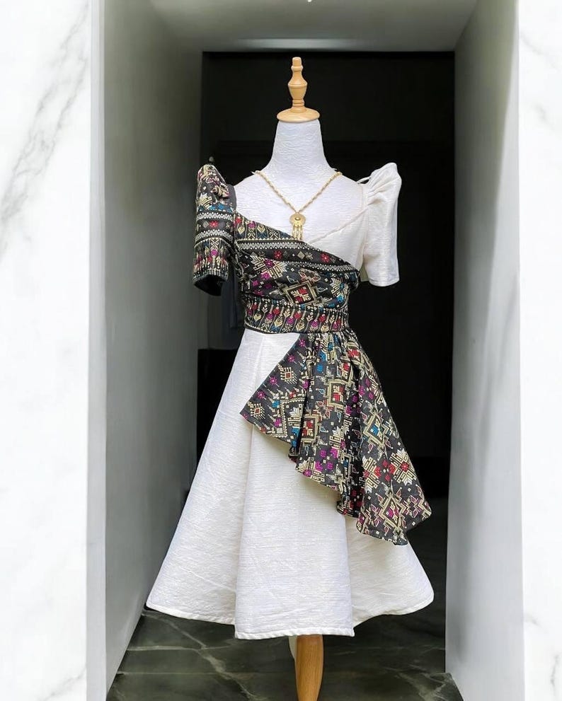 Filipiniana Modern Dress Made of Inabel Fabric - Etsy
