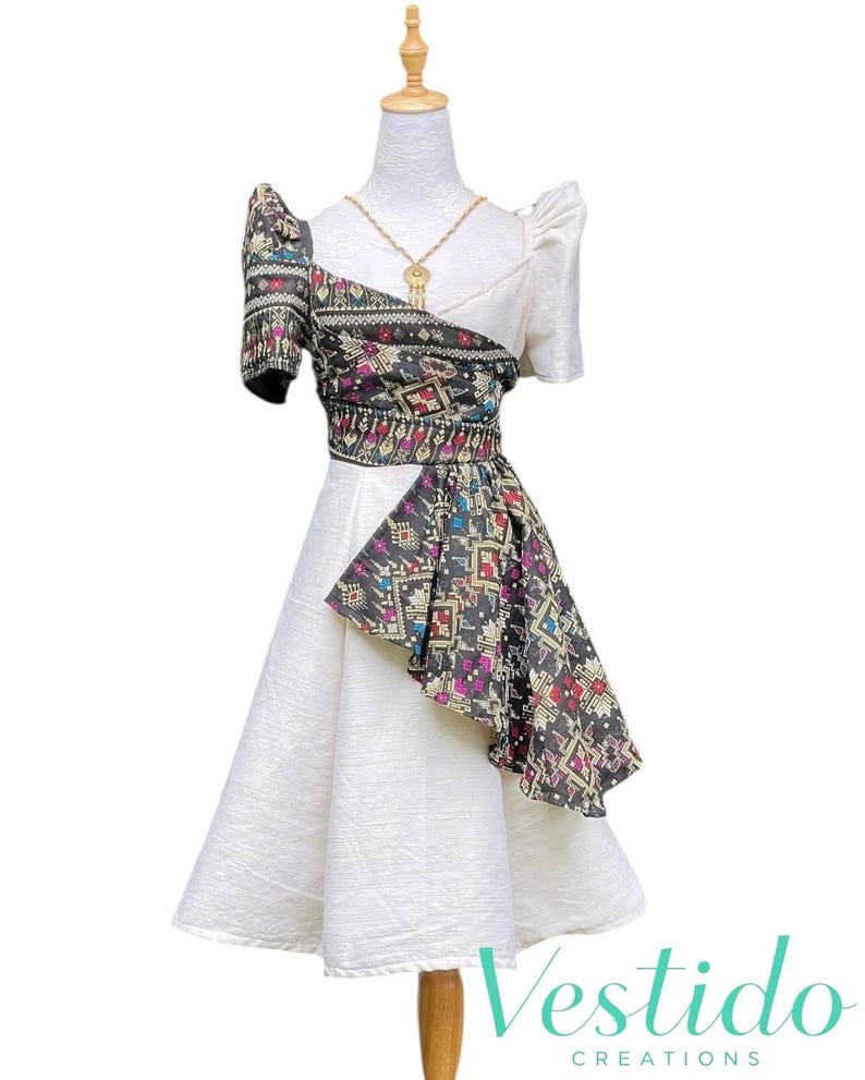Filipiniana Modern Dress Made of Inabel Fabric - Etsy