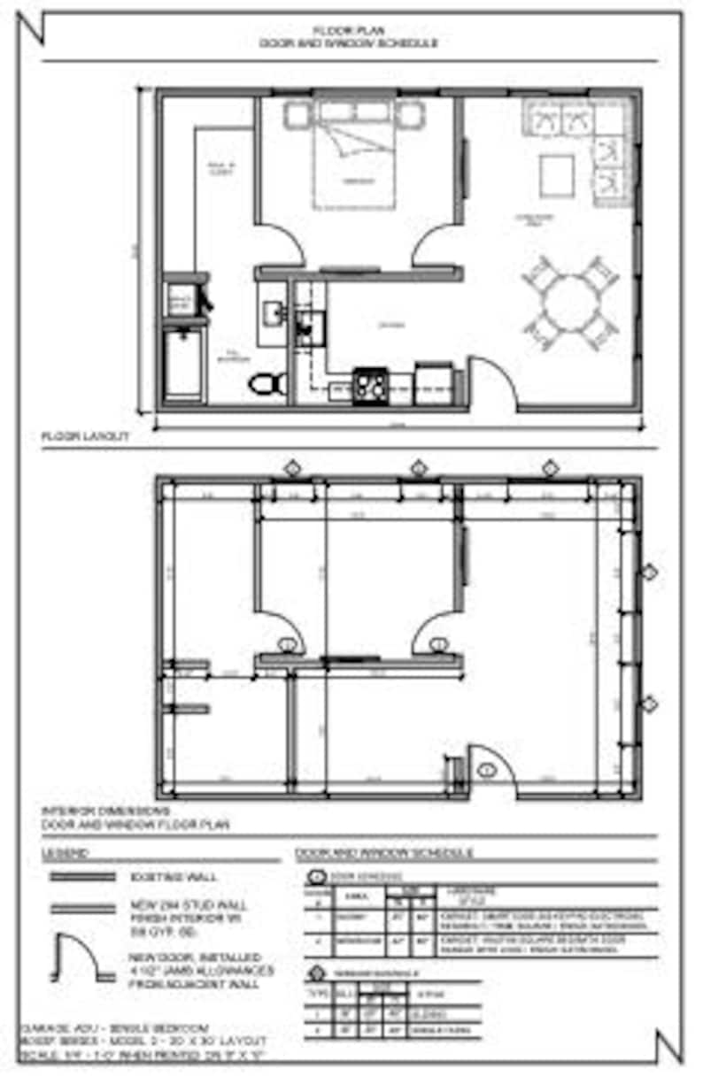 600 Sqft ADU Layout: Model-02, 1 Bed 1 Bath (PDF Download) - Etsy