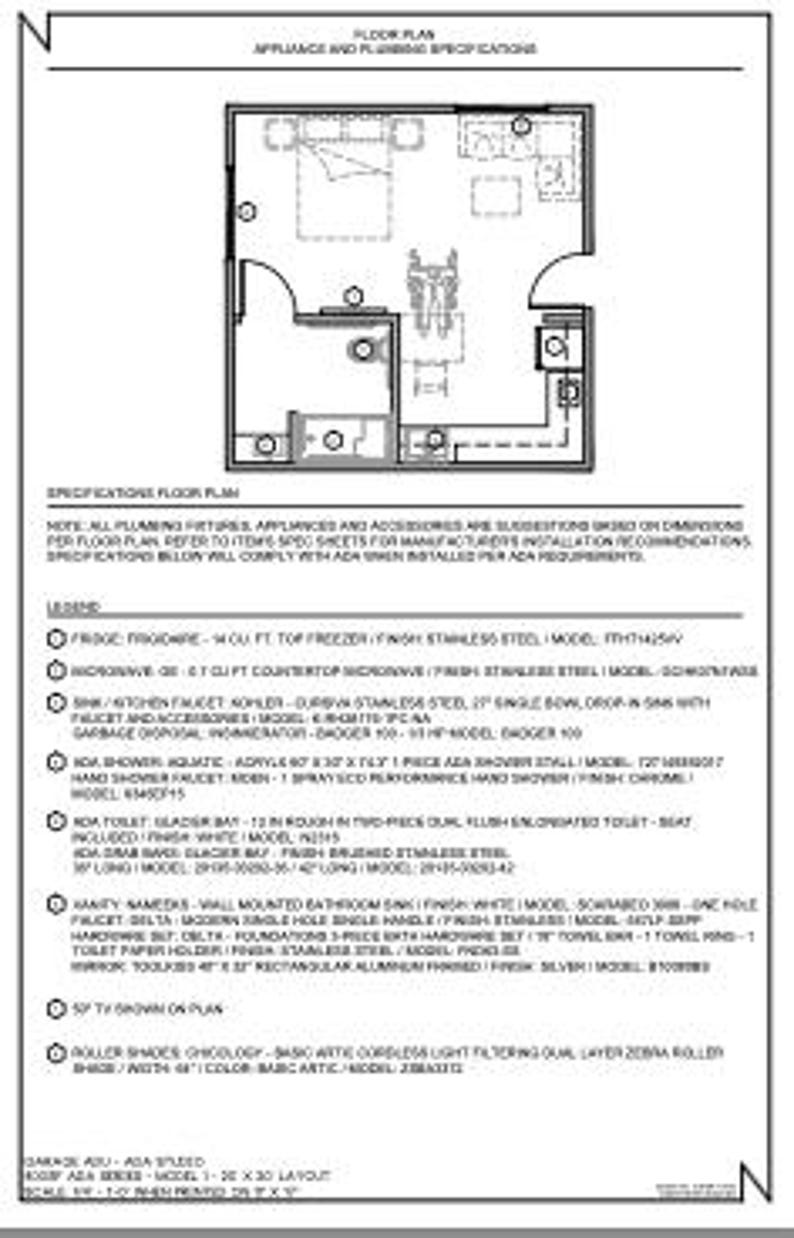 Wheelchair Accessible ADU Layout: 400 Sqft Garage Conversion (digital ...