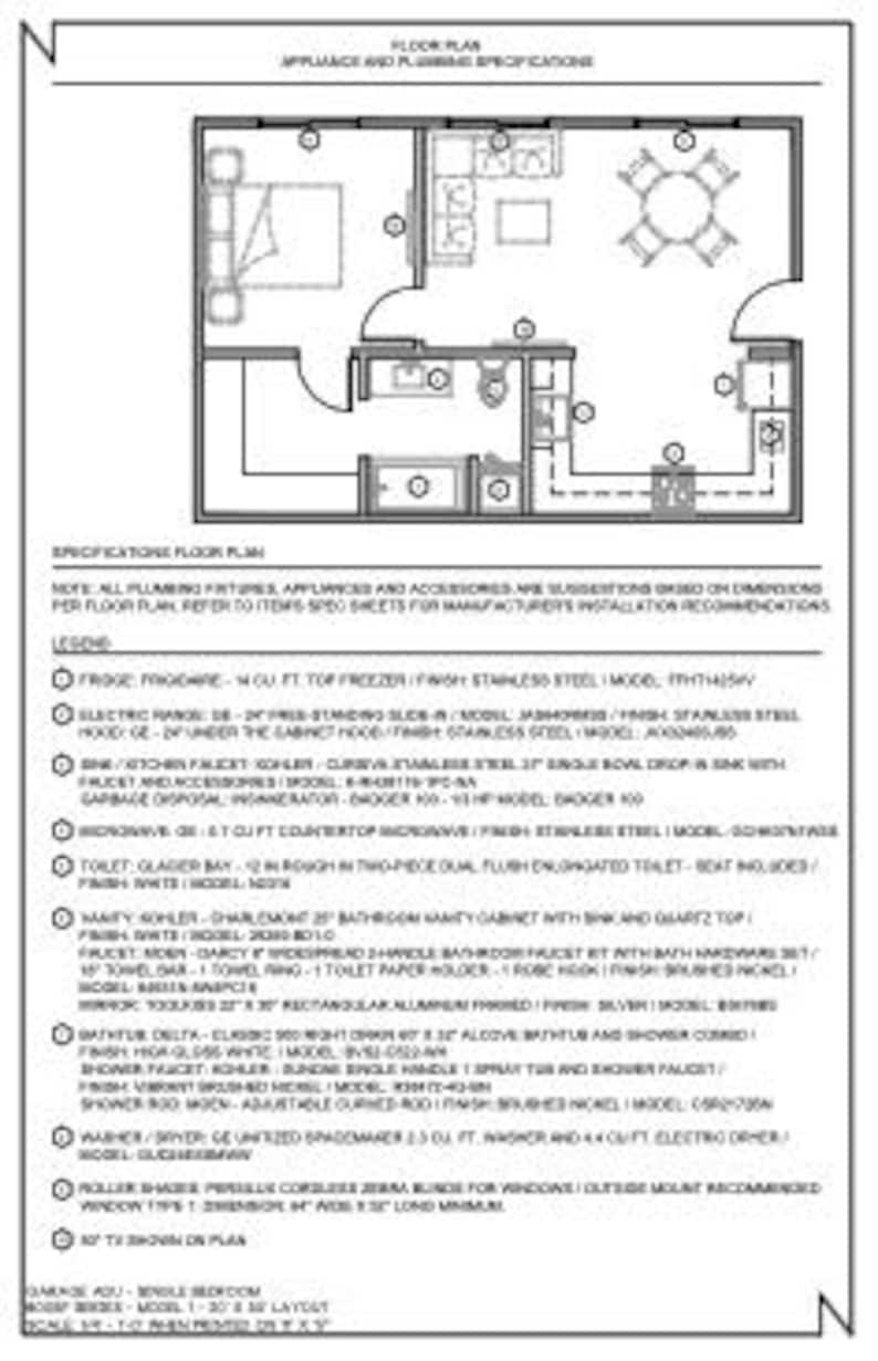 600 Sqft ADU Layout: 1 Bed 1 Bath Compact Home Design (PDF Download) - Etsy