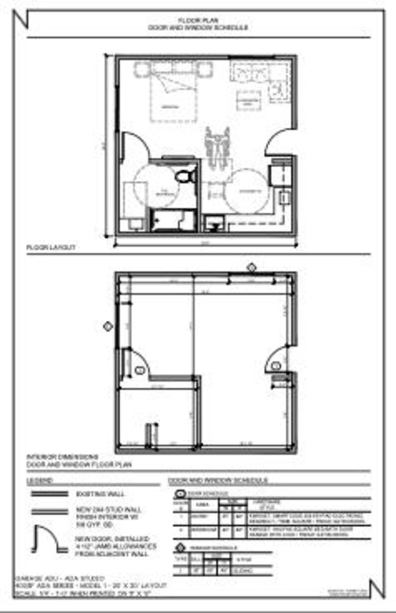 Wheelchair Accessible ADU Layout: 400 Sqft Garage Conversion (digital ...