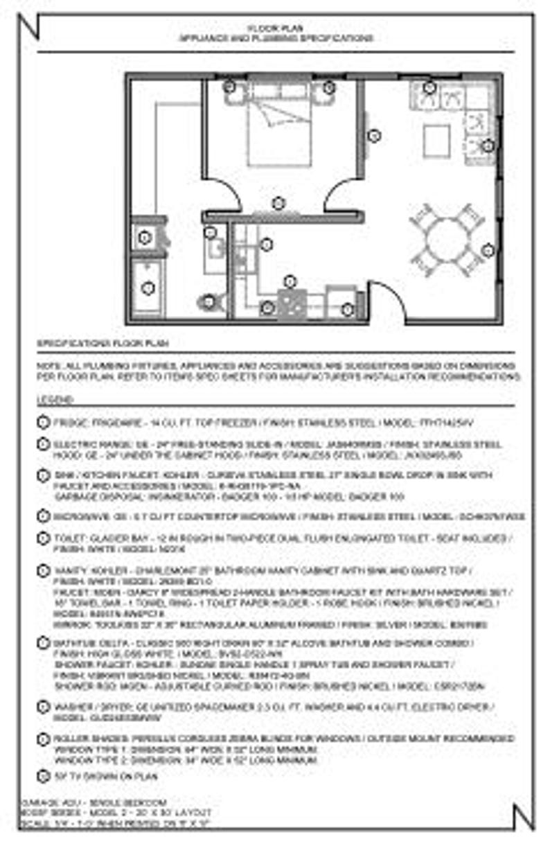 600 Sqft ADU Layout: Model-02, 1 Bed 1 Bath (PDF Download) - Etsy