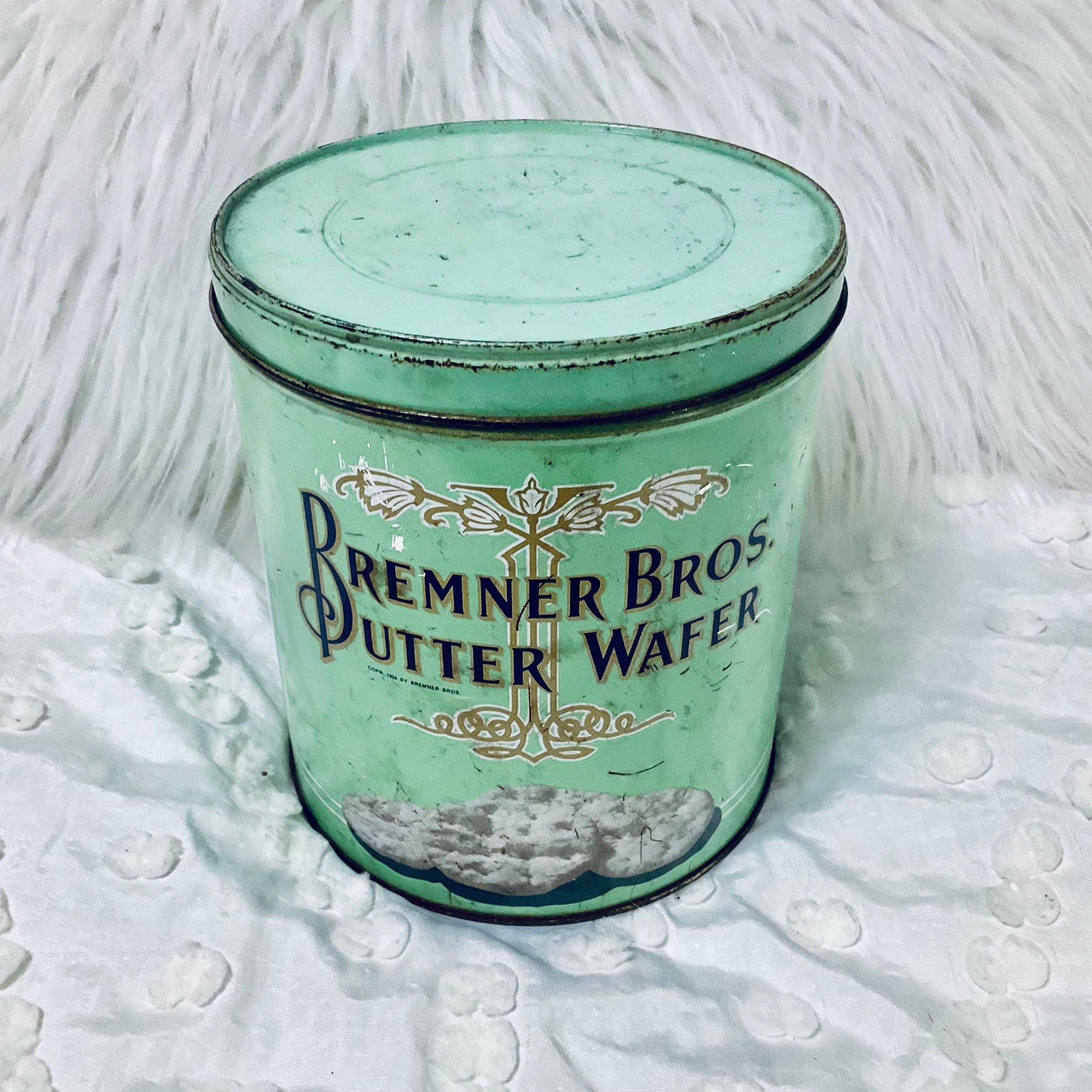 Vintage Bremner Wafer Cracker Tin Box Green 1960s Chicago Biscuit ...