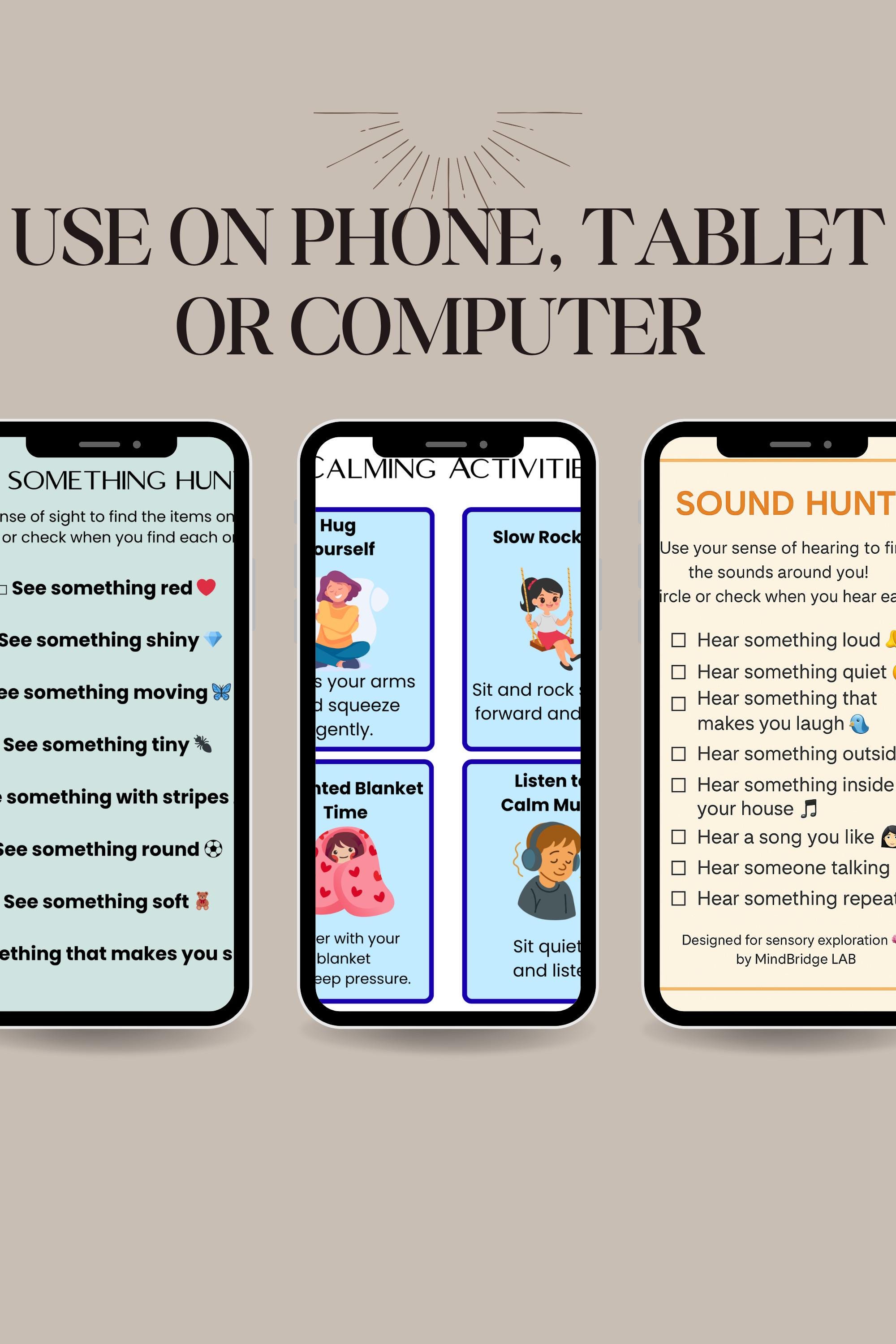 Sensory Regulation Printable Pack 5 Senses Scavenger Hunt & Sensory ...