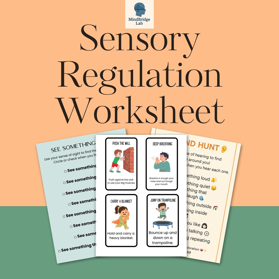 Sensory Regulation Printable Pack 5 Senses Scavenger Hunt & Sensory ...