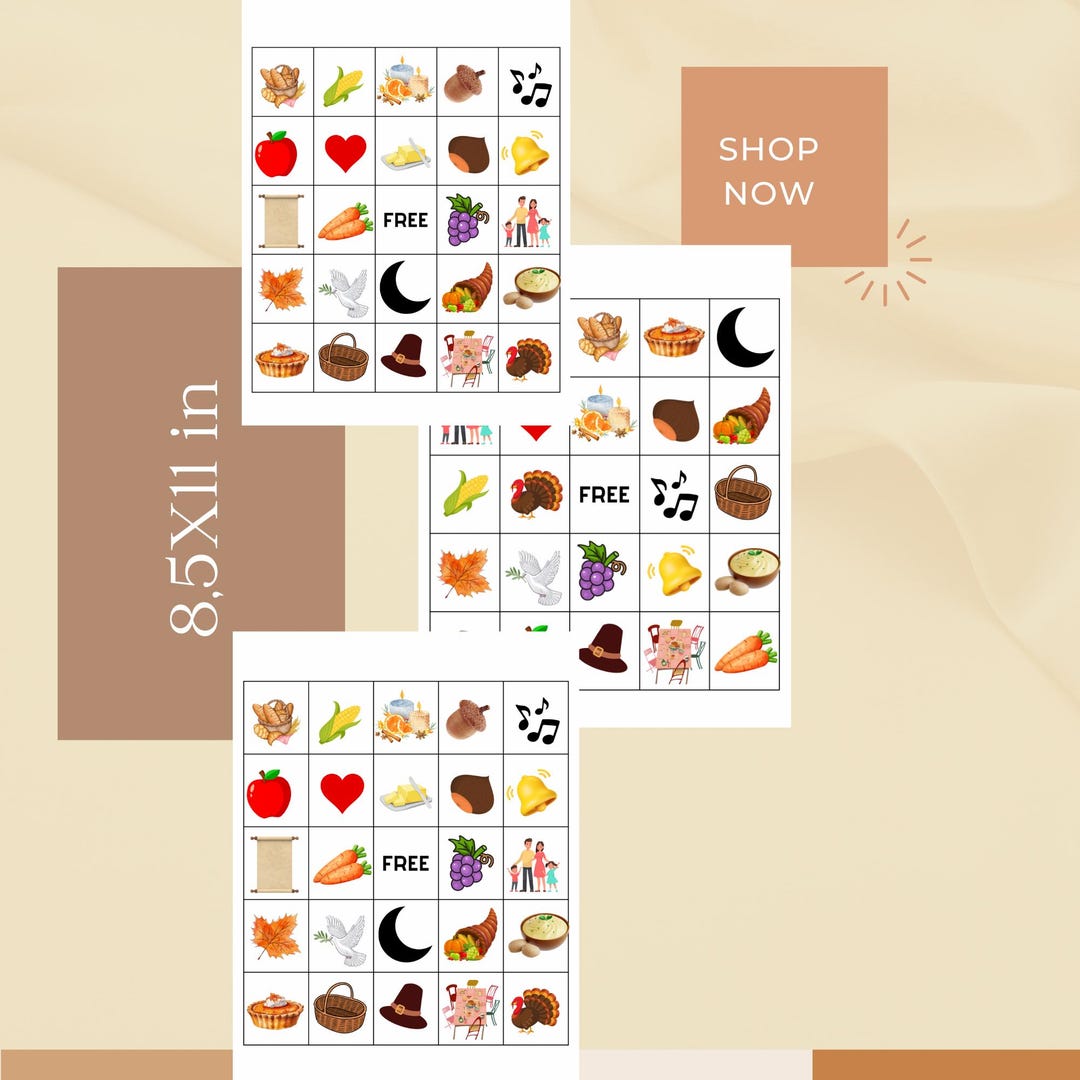 Thanksgiving Bingo Game Printable School Activity Fun Kid Activities ...