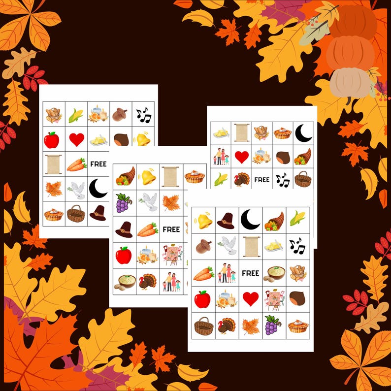 Thanksgiving Bingo Game Printable School Activity Fun Kid Activities ...