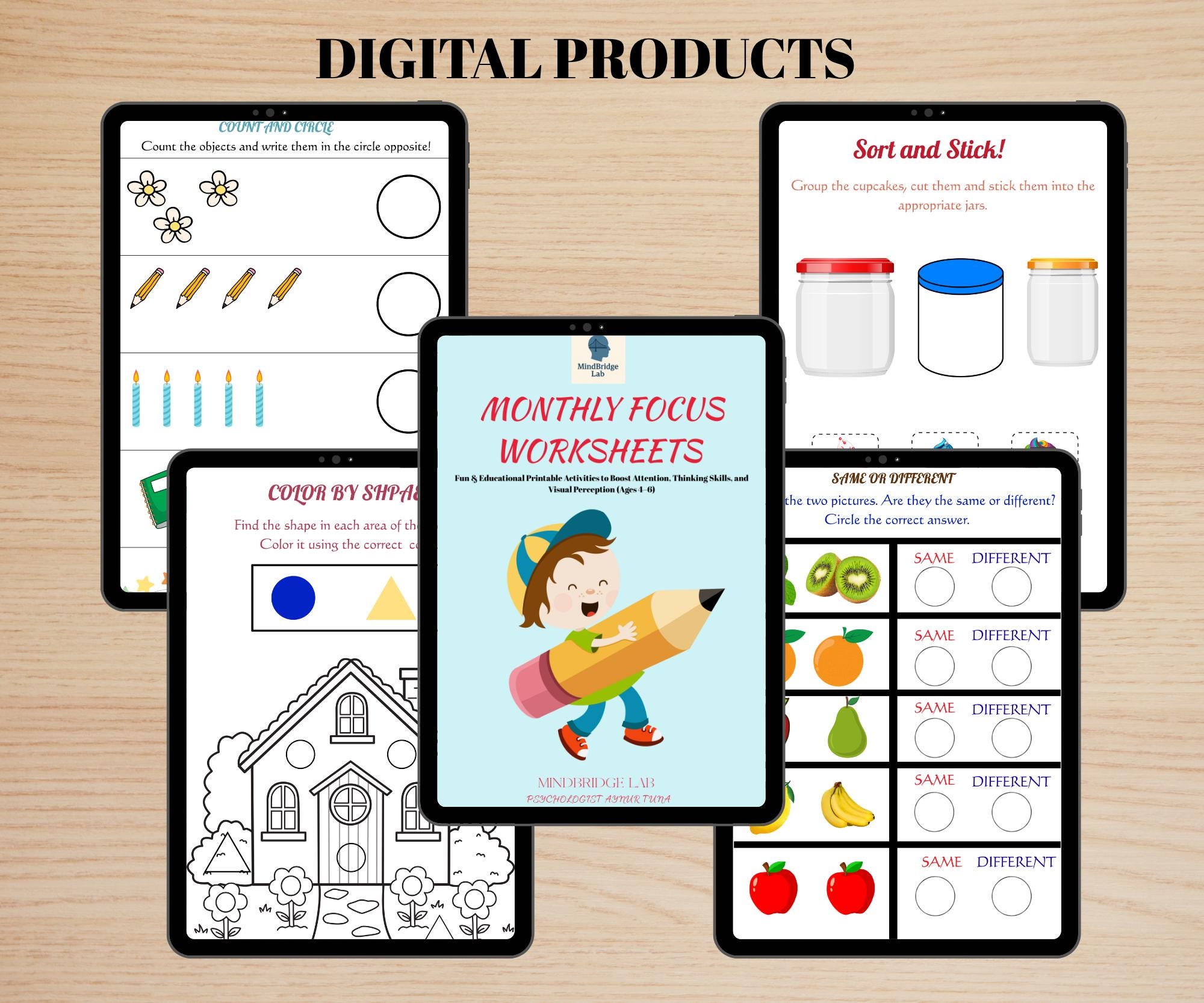 Printable Preschool Monthly Worksheets Fine Motor & Back to School ...
