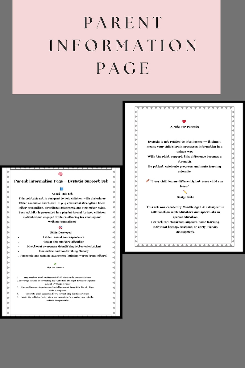 Dyslexia Printable Learning Set Letter Tracing, Matching Games and ...