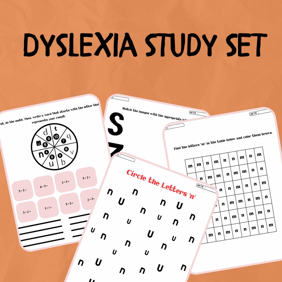 Dyslexia Printable Learning Set Letter Tracing, Matching Games and ...