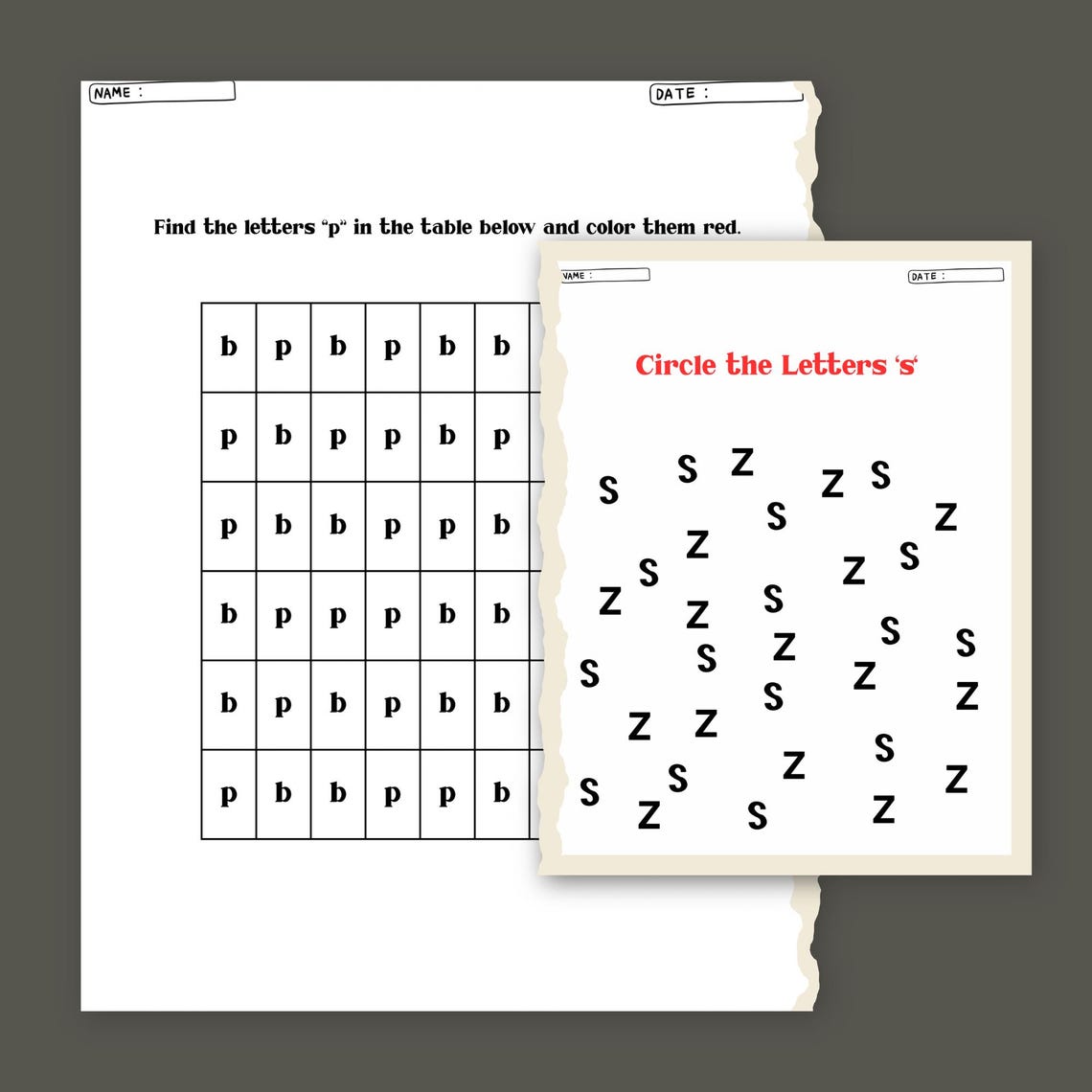 Dyslexia Printable Learning Set Letter Tracing, Matching Games and ...