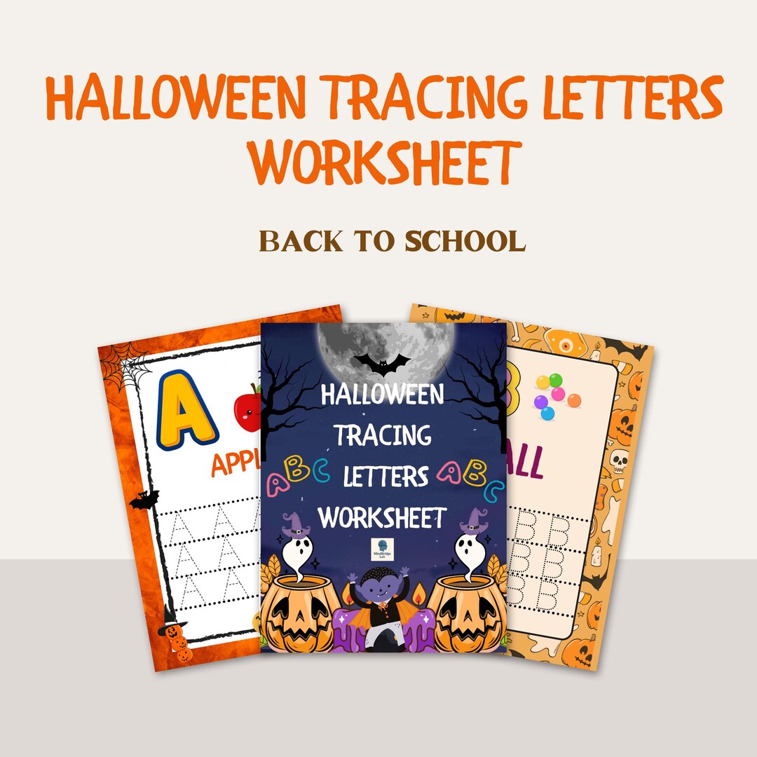 Alphabet Letter Tracing Worksheet PDF Halloween & Back‑to‑school ...