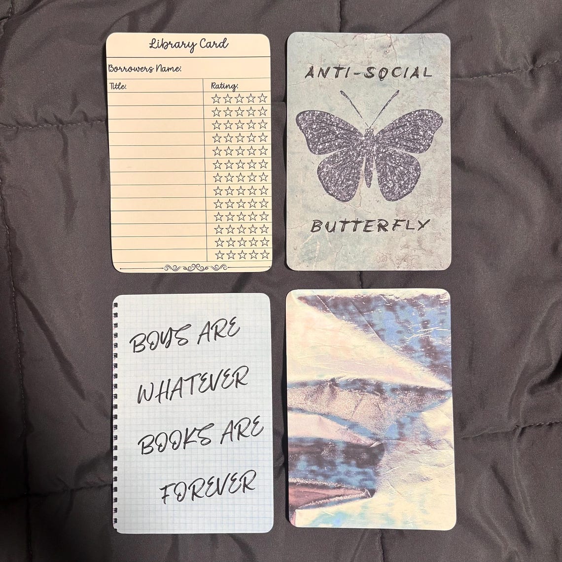 Kindle Insert for Clear Case Library Card Pattern, Notebook Page, Blue ...