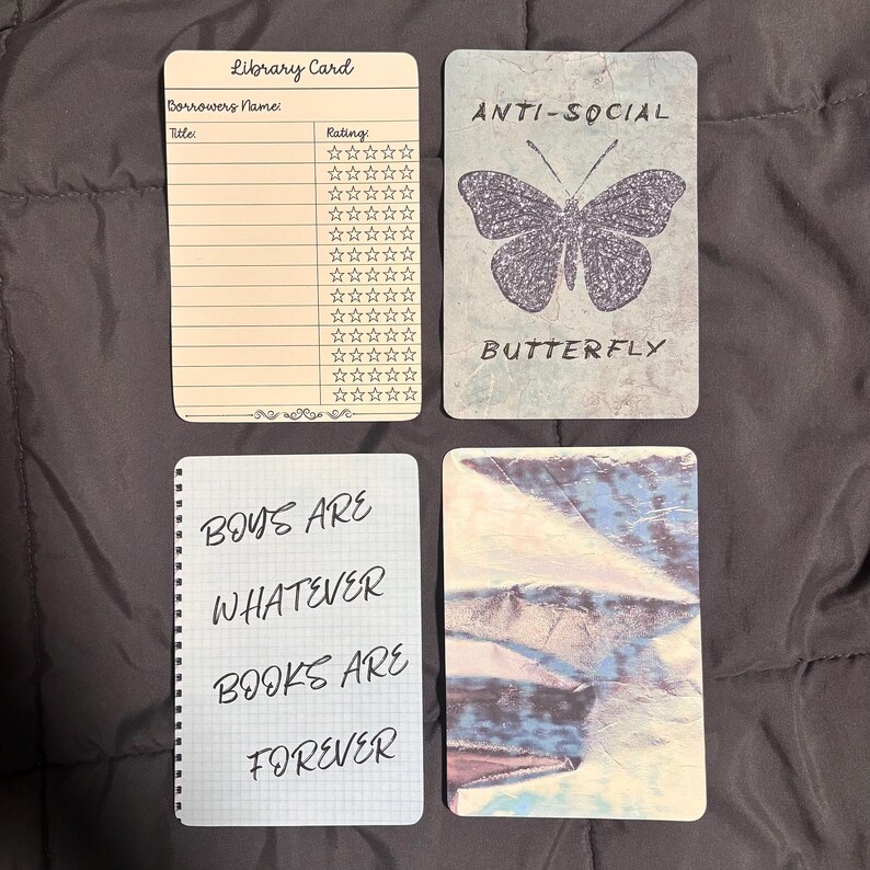 Kindle Insert: Library Card Pattern, Notebook Page, Blue - Etsy