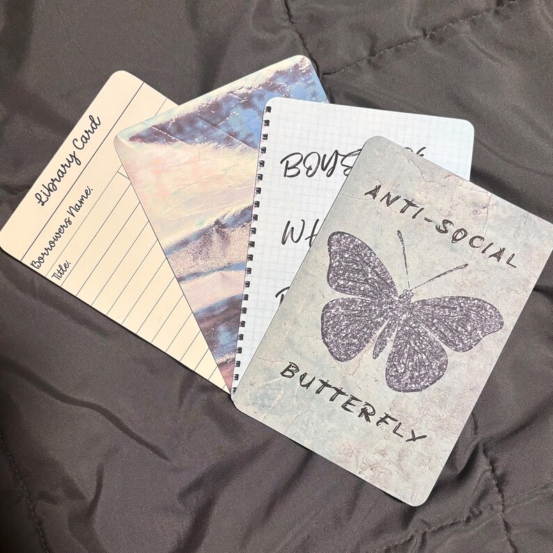 Kindle Insert: Library Card Pattern, Notebook Page, Blue - Etsy