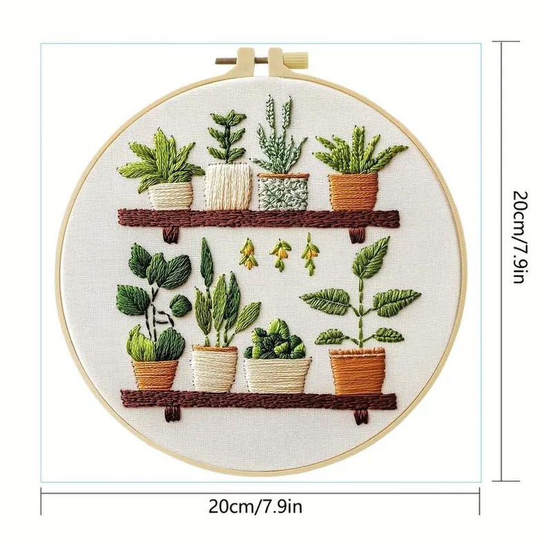 Beginner Green Plants Embroidery Kit: DIY Botanical Decor - Etsy