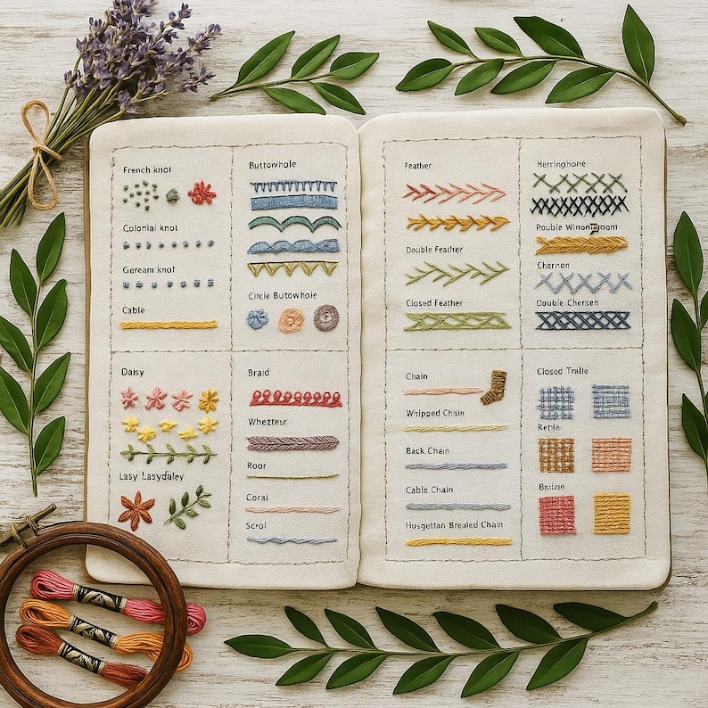 Embroidery Stitch Book Kit for Beginners: Canvas Fabric Sketchbook - Etsy