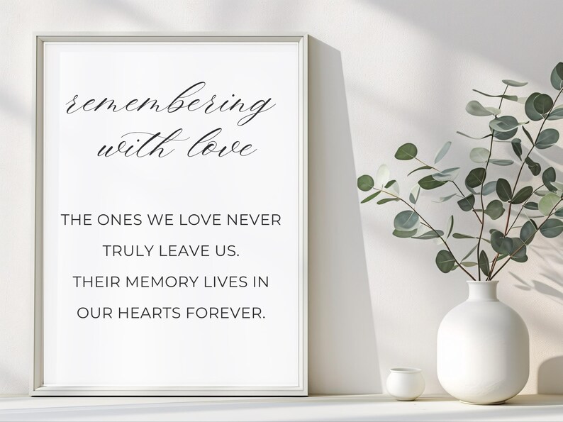 Memory Table Sign Printable “remembering With Love” 5x7 & 8x10 Wedding ...