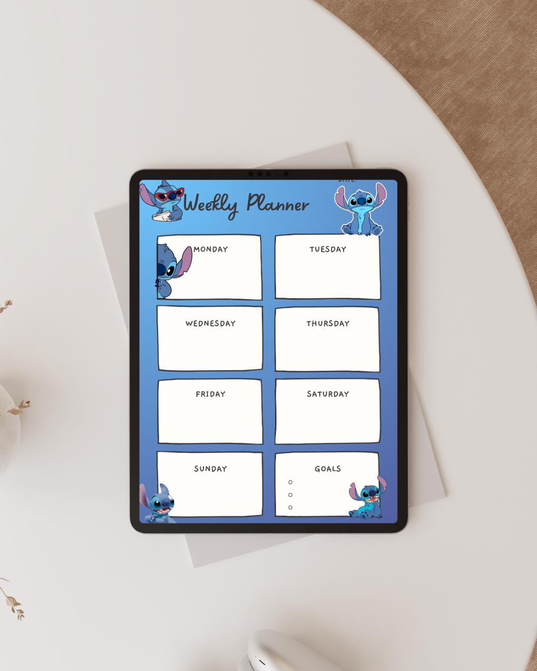 Stitch Weekly Planner, Blue Weekly Planner, to Do List, Goals, Blue, Calendar, Lilo and Stitch ...