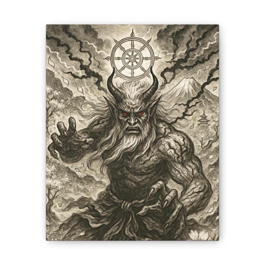 Wrath of the Oni Inked Fury Canvas Print - Etsy