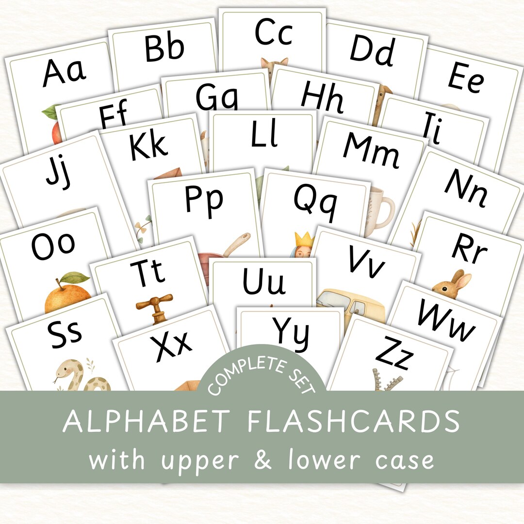 Alphabet Flashcards for Learning Cards for Alphabet Flashcard Bundle ...