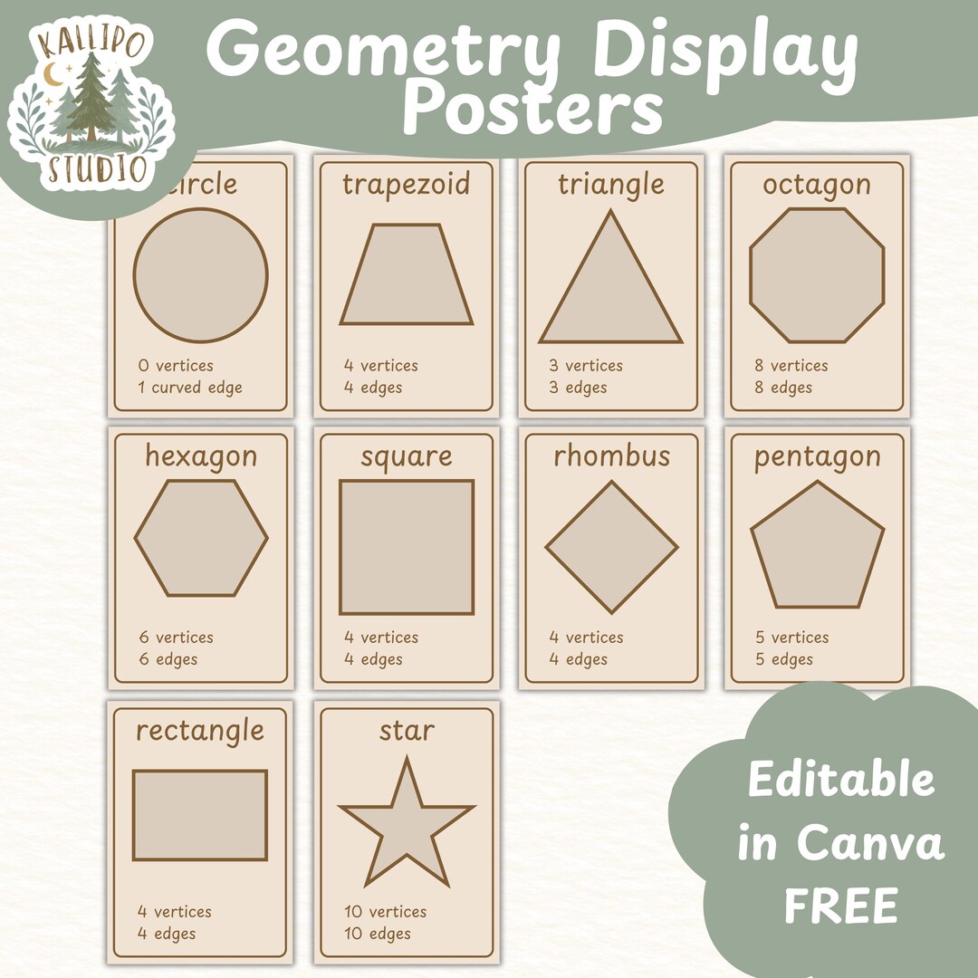 Shape Recognition Poster Printable Learning Resource Editable ...