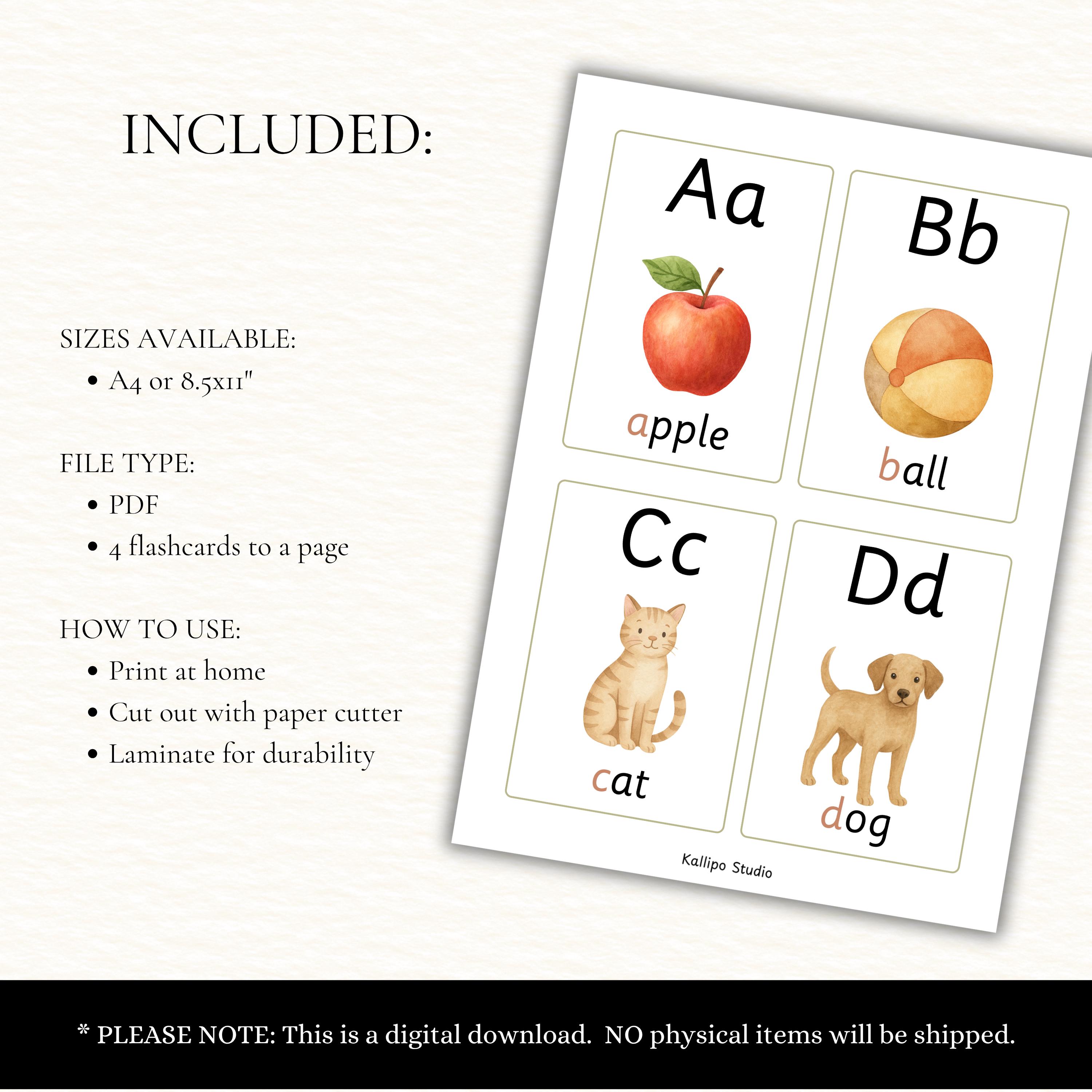 Alphabet Flashcards for Learning Cards for Alphabet Flashcard Bundle ...