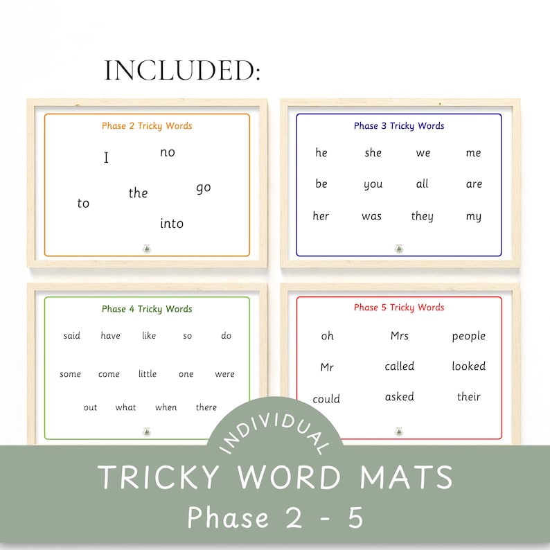 Phonics Resources for Letter and Sound Phonic Tricky Word Mat for ...