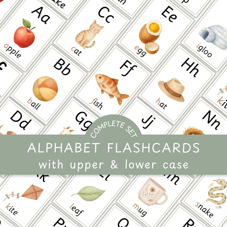 Alphabet Flashcards for Learning Cards for Alphabet Flashcard Bundle ...