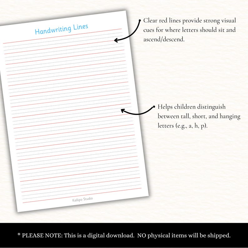 Printable Letter Formation Lined Paper for Handwriting Practice Sheet ...