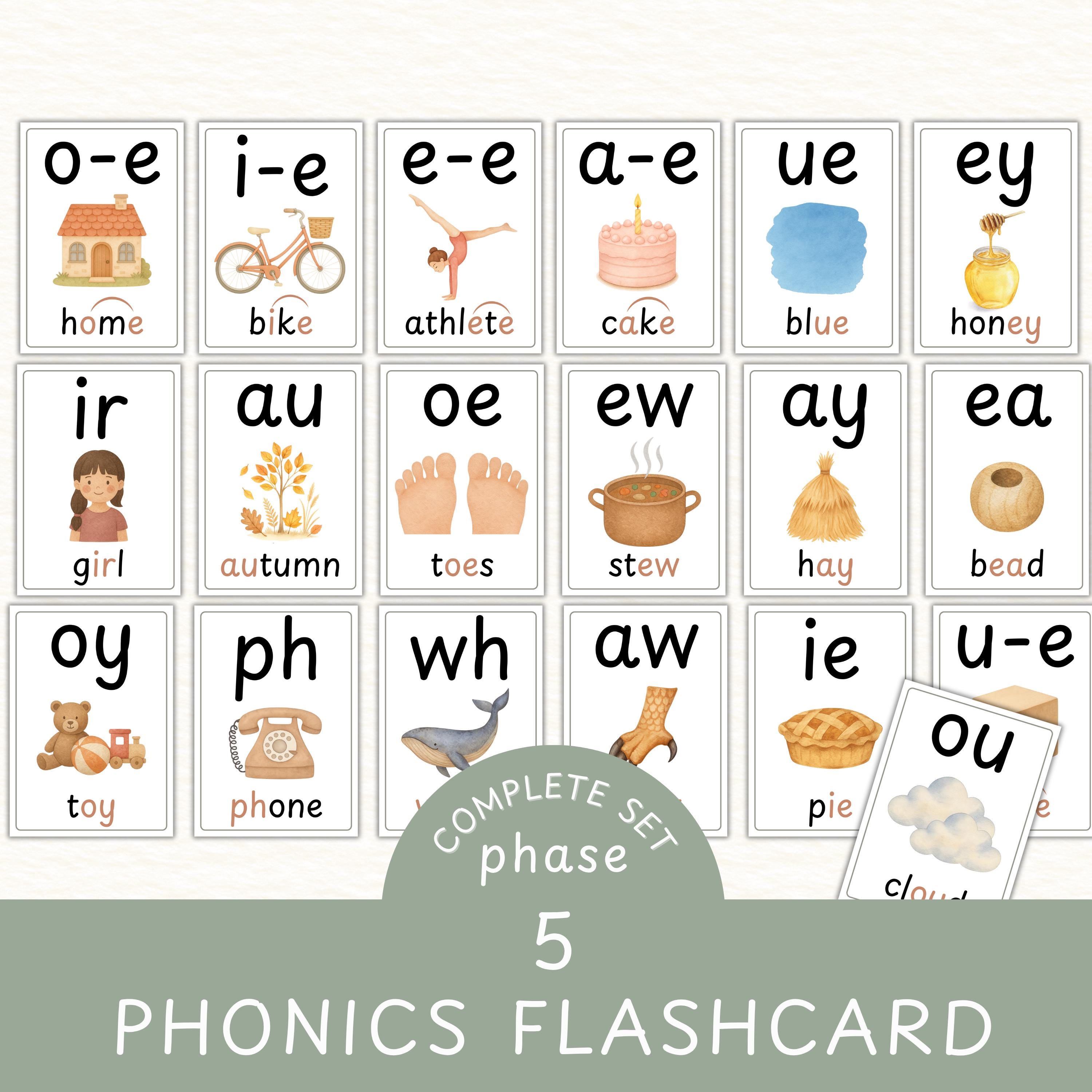 Phonics Wall Sound Poster Phase 5 Phonic Flashcard for Classroom ...