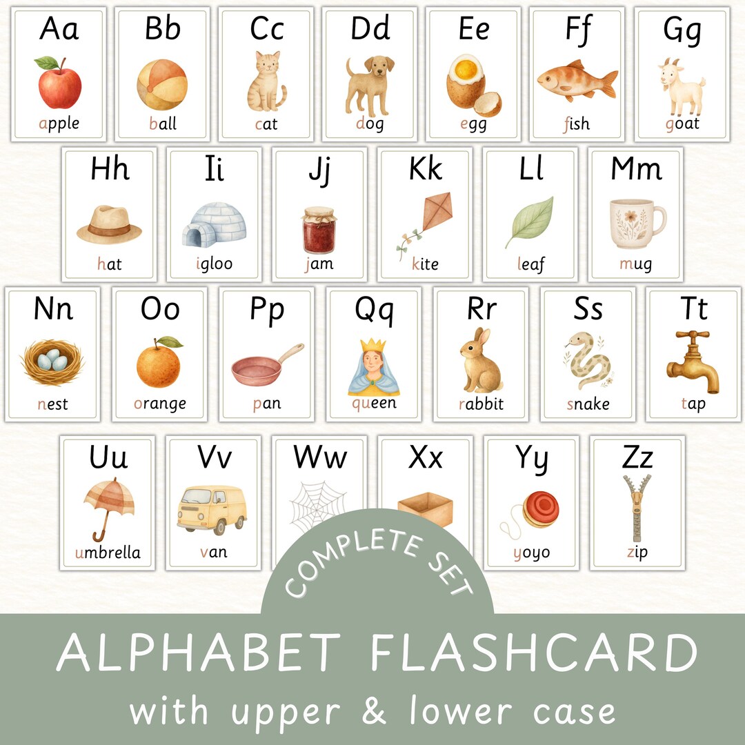 Alphabet Flashcards Learning Display Cards for Alphabet Flashcard ...
