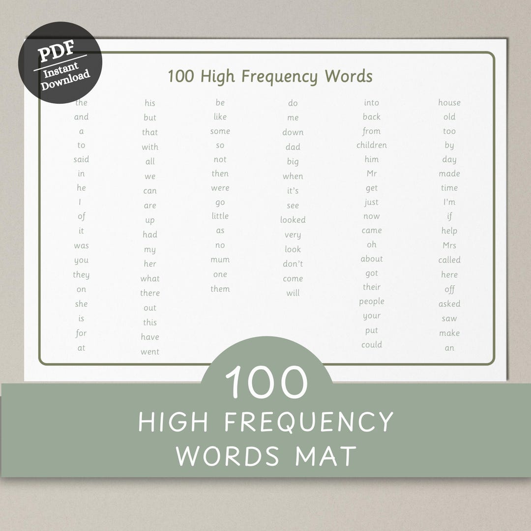 Phonics High Frequency Word Mat for Letter and Sound Phonic High ...