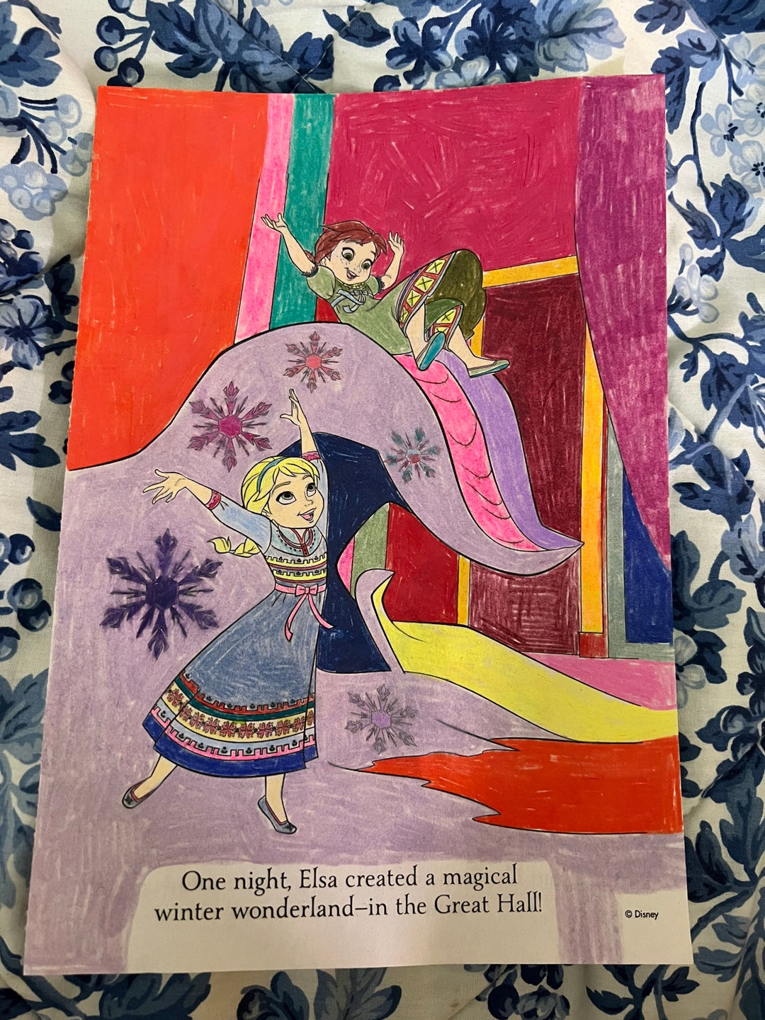 Frozen—young Anna and Young Elsa Playing in the Snow Double Sided Hand ...