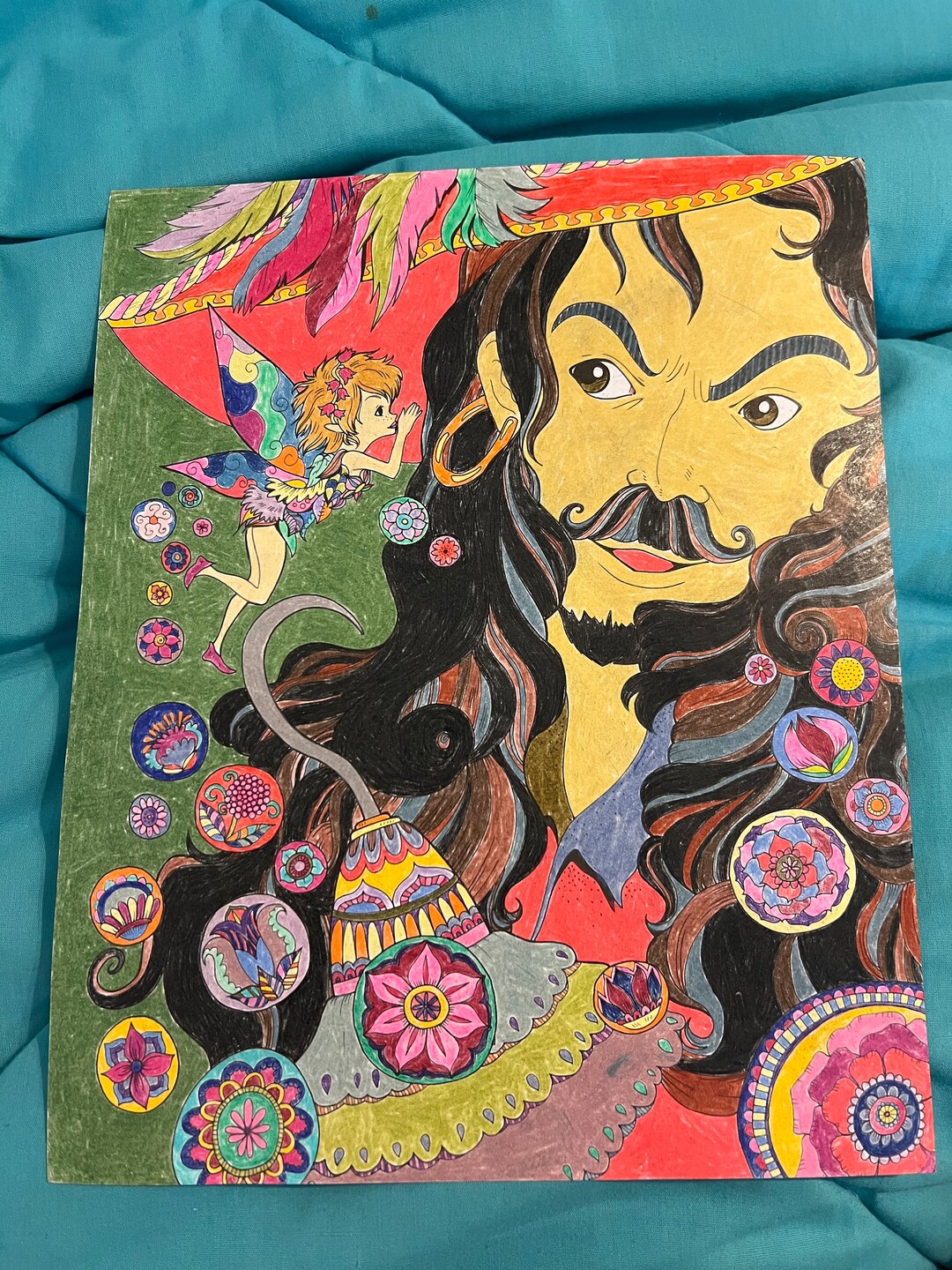 Tinker Bell, Captain Hook and the Children Double Sided Hand Colored ...