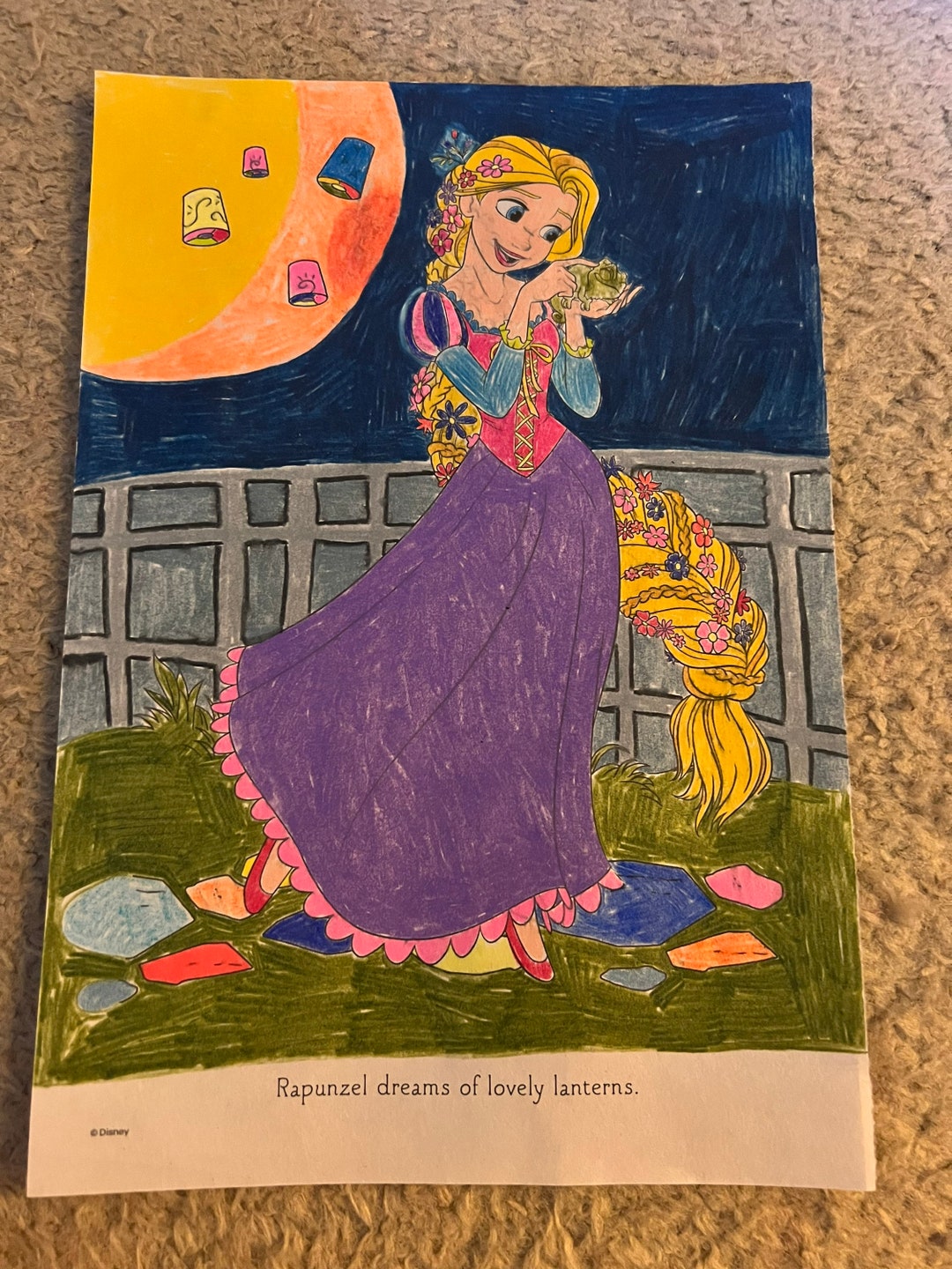 Disney Princess Rapunzel and Mulan Doubled Sided Coloring Page ...