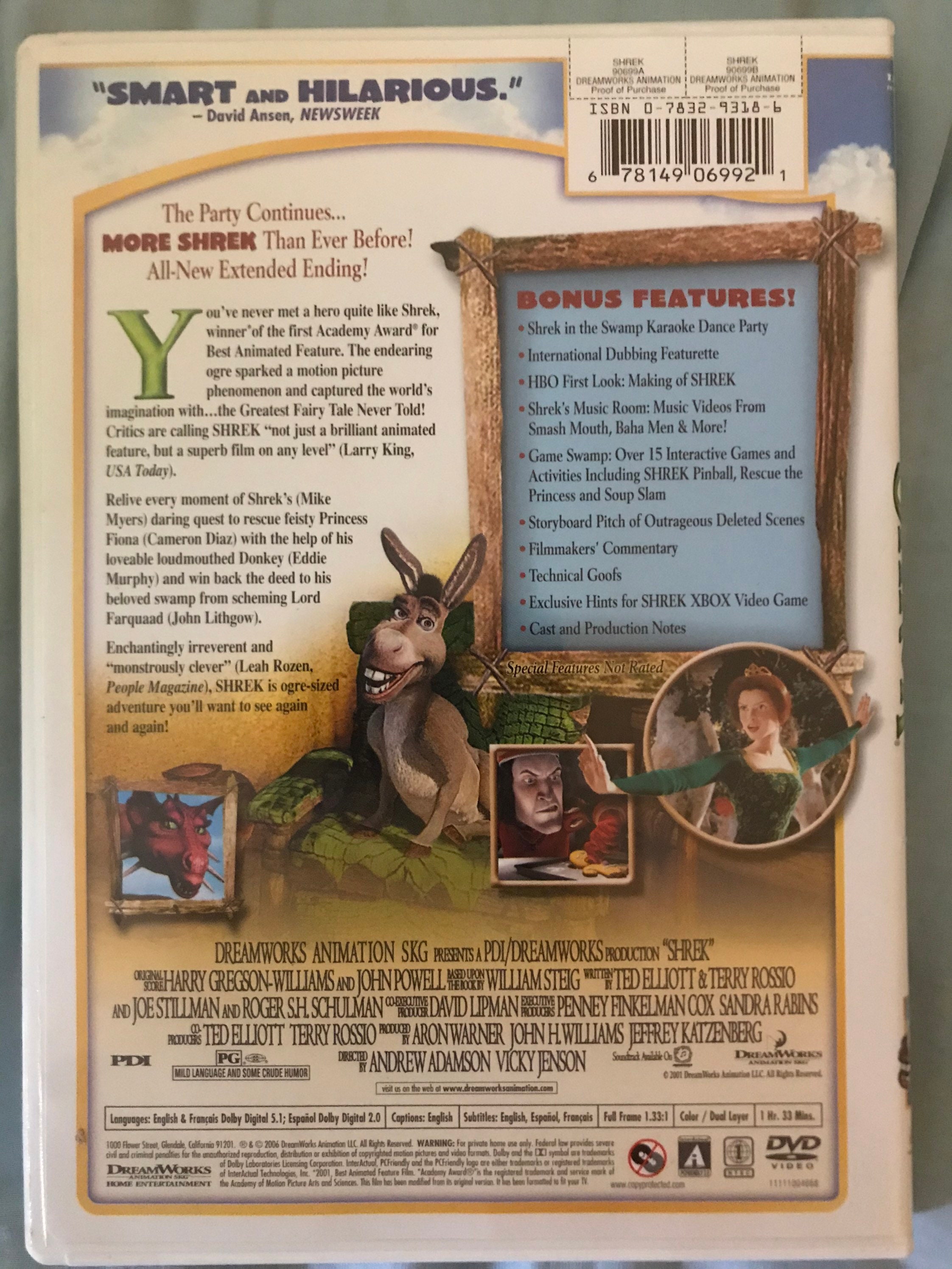 Shrek Dvd Menu 2001