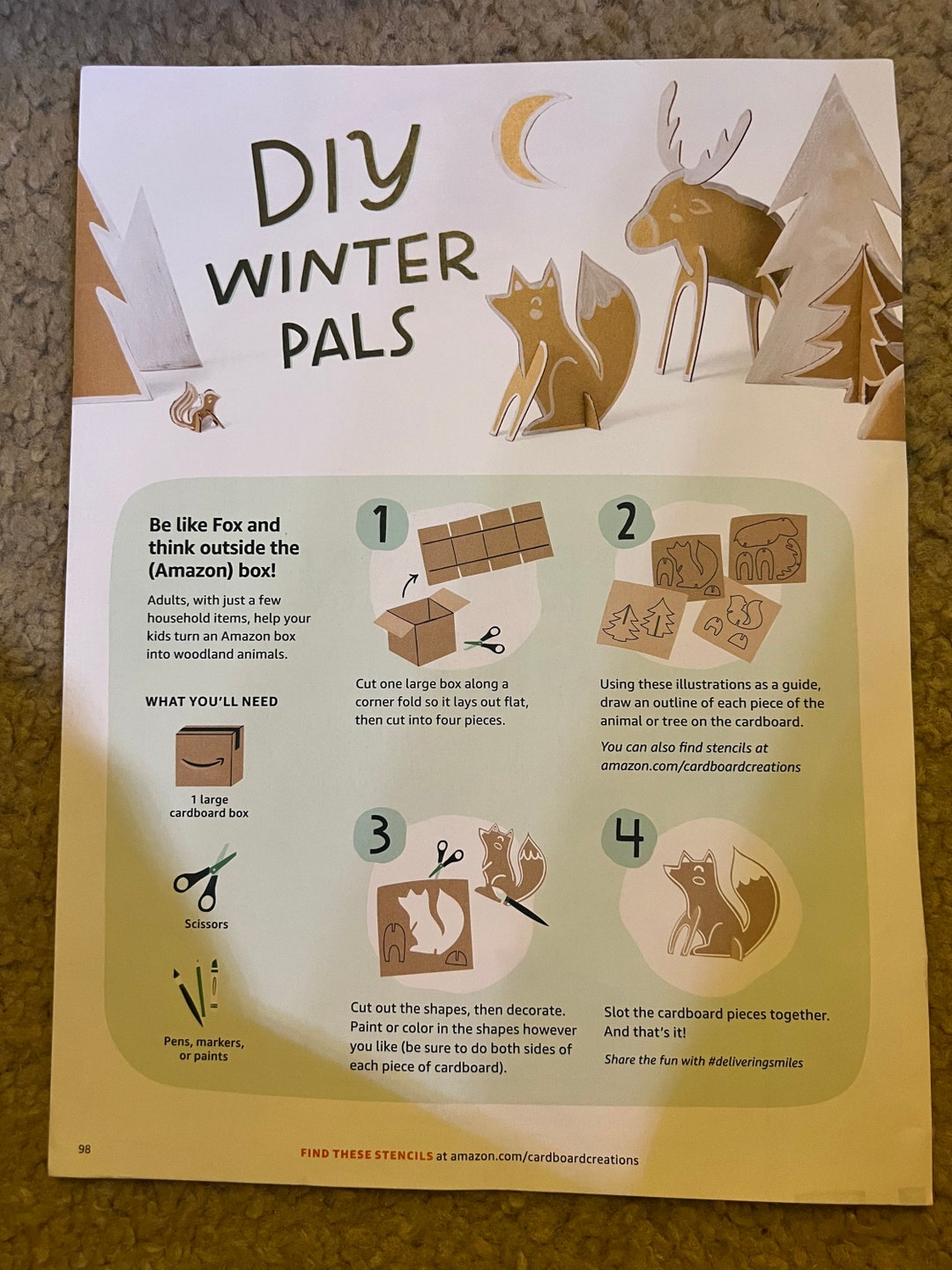 DIY Winter Pals Craft Guide Paper Sheet From Amazon Magazine - Etsy