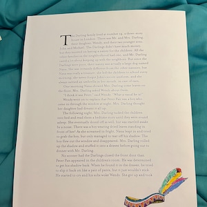Peter Pan Story Page With Details Depicting Stars and Indian Headband ...