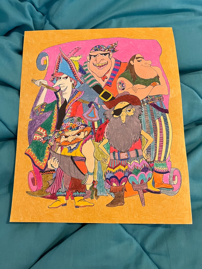 Captain Hook’s Pirate Crew and Sad Tinker Bell Double Sided Hand ...