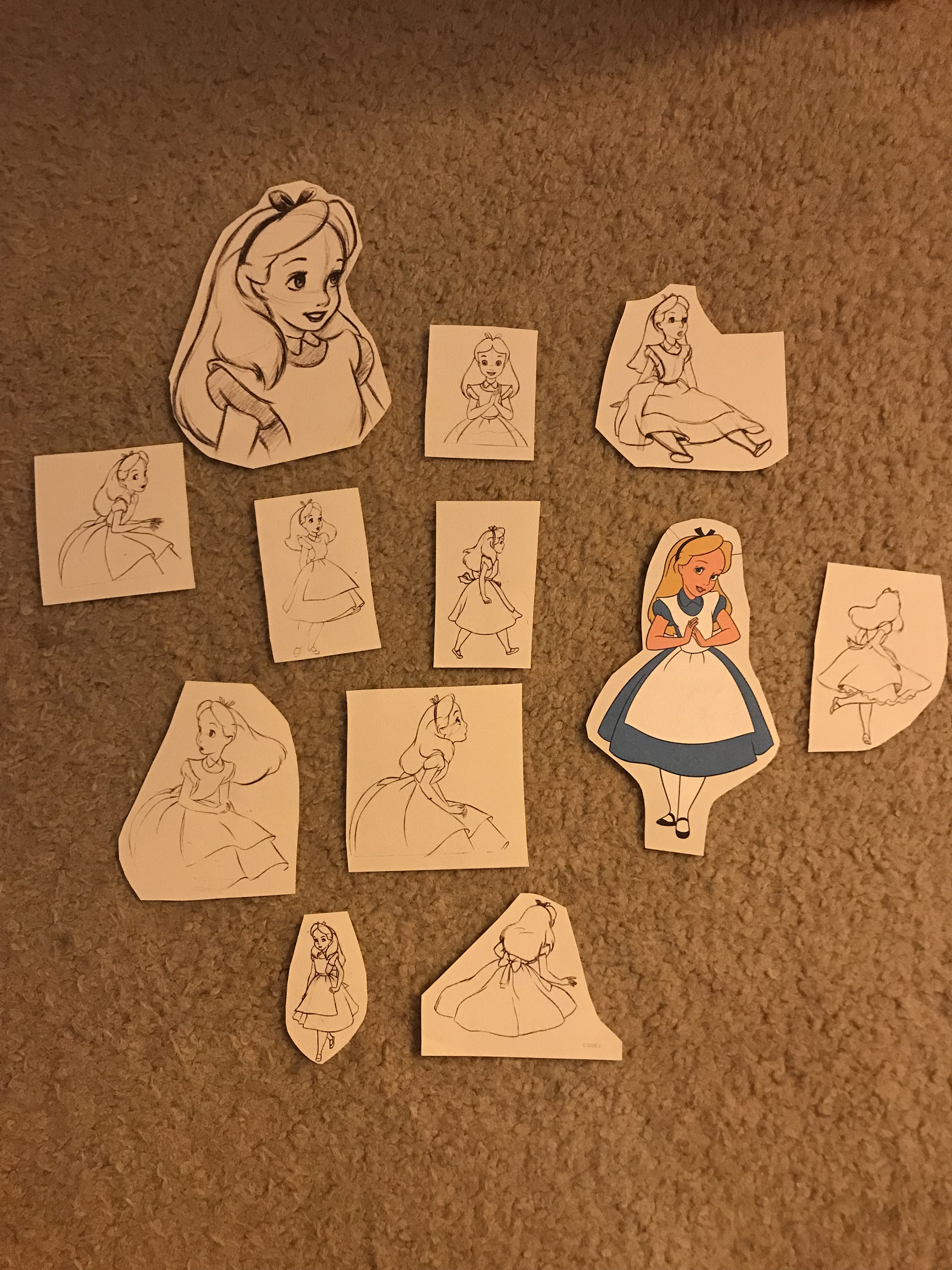 Alice From Alice in Wonderland Paper Scraps Cutout From Disneys Alice ...
