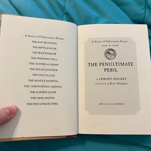 A Series of Unfortunate Events Book the Twelfth the Penultimate Peril ...